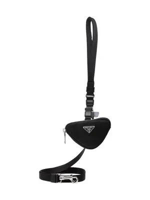 Prada Prada Logo Plaque Dog Lead Black