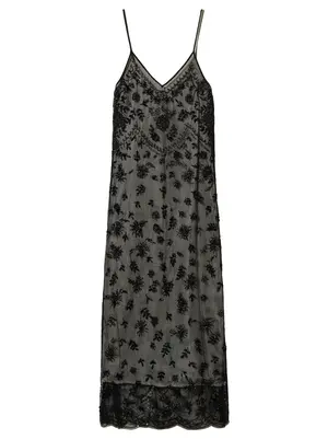 TWINSET TWINSET Embroidered Midi Dress 00006_nero