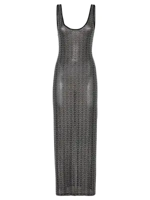 Philipp Plein Crystal-monogram Maxi Dress - Black