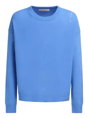 Marni Logo-embroidered Jumper - Blue