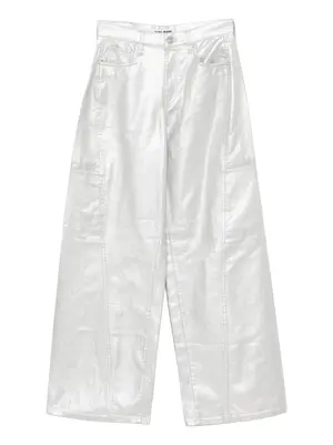 Dkny High-rise Wide Leg Cargo Trousers - Silver