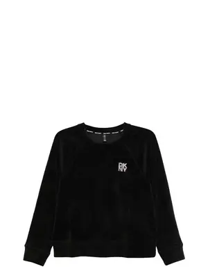 Dkny Rhinestone-logo Sweatshirt - Black