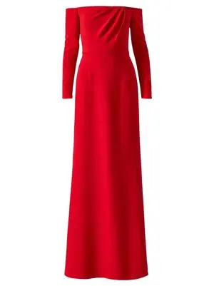 Carolina Herrera Off-shoulder Draped Dress - Red
