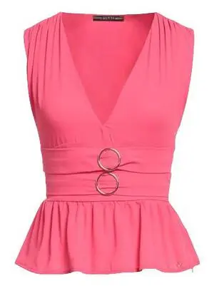 Guess Top With Appliqués And Buckle - Fuchsia