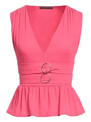 Guess Top With Appliqués And Buckle - Pink