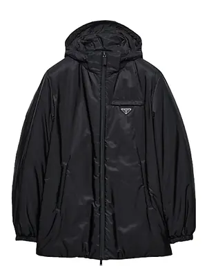 Prada Medium-weight Re-nylon Down Jacket - Black