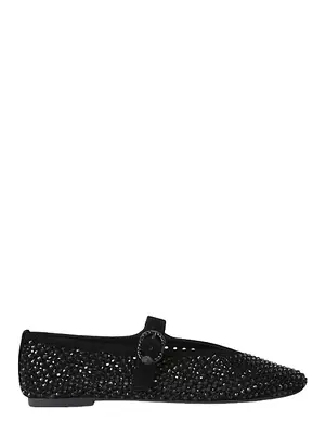 Kurt Geiger Mayfair Crystal-embellished Suede Ballet Flats - Black