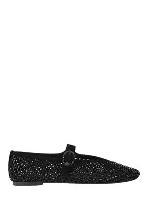 Kurt Geiger Mayfair Crystal-embellished Suede Ballet Flats - Black