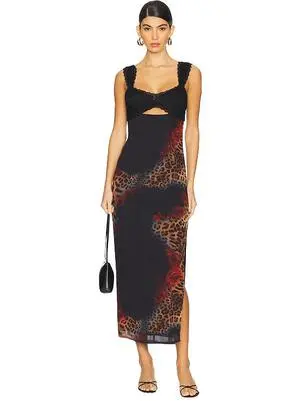 RUNAWAY THE LABEL Dinah Midi Dress - Black