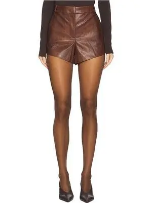 Ronny Kobo Zaree Faux Leather Short - Brown