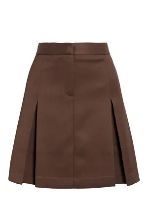Co Slubtwill Pleated Mini Skirt - Dark Brown