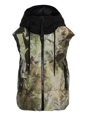 HOLDEN Canvas-Paneled Printed Ripstop Hooded Vest Army Green
