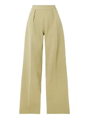 JIL SANDER Pleated Knitted Straight-leg Pants - Green
