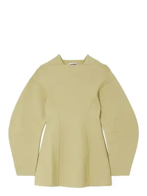 JIL SANDER Paneled Knitted Sweater - Green