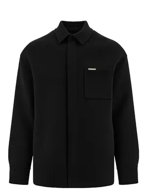 FERRAGAMO Cashmere-blend Overshirt - Black