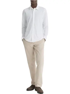 Vince Cotton Piqué Button-front Shirt - White