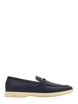 FERRAGAMO Casual Loafer With Gancini Ornament - Blue