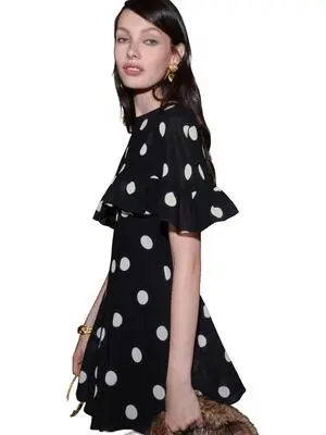 REFORMATION Zelena Mini Dress Moon Dot