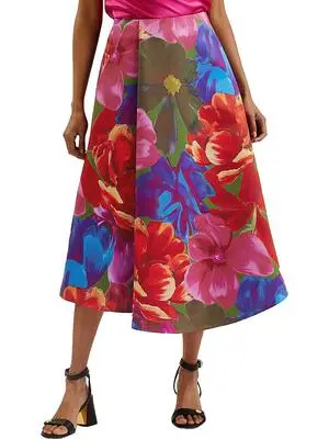 Ted Baker London Joralee Printed Wrap Midi Skirt - Multicolor