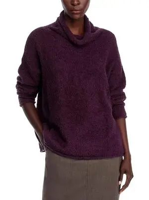 Eileen Fisher Fuzzy Turtleneck Sweater - Violet