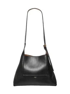 JIMMY CHOO Diamond Hobo Leather Shoulder Bag - Black/gold