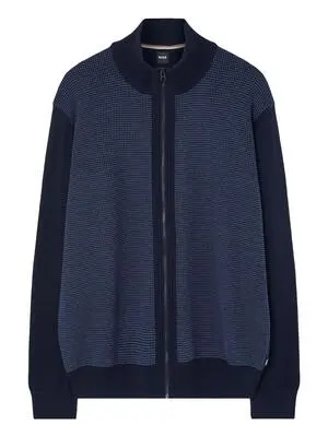 BOSS Daveto Virgin Wool Cardigan - Blue