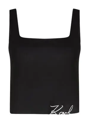 KARL LAGERFELD Karl Lagerfeld K/Signature Cropped Top