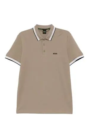 BOSS Logo-embroidered Polo Shirt Brown