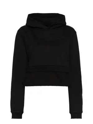 We11Done Faux-pearl Embellishment Layered Hoodie - Black