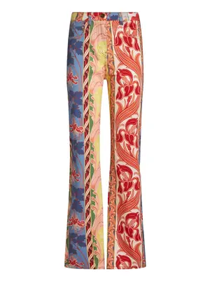 Etro Floral-print Bootcut Jeans - Red