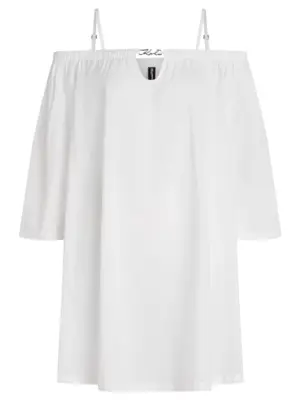Karl Lagerfeld Signature Semi-sheer Beach Dress - White