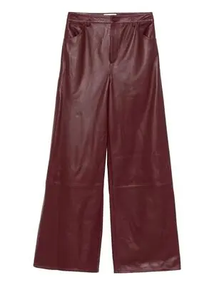 Loulou De Saison Figari Wide-leg Lambskin Trousers - Red
