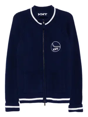Kiton Logo Patch Jacket - Blue