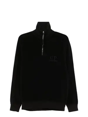 C.P. COMPANY Fleeced Half-zipped Sweatshirt - Black