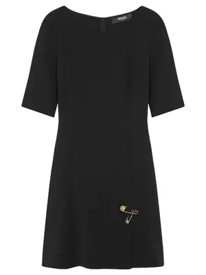 Versace Safety Pin Flared Mini Dress - Black