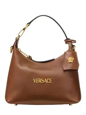 Versace Tag Hobo Bag - Brown