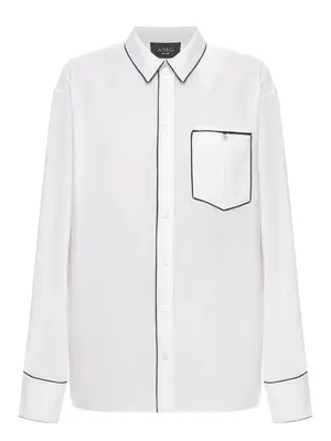 A.M.G. Piped-trim Shirt - White