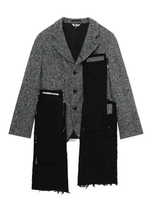 BLACK COMME DES GARÇONS Tweed Panelled Blazer - Black
