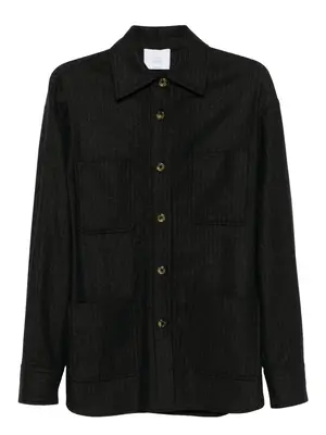 LE SULLY STUDIO Pinstriped Overshirt - Grey
