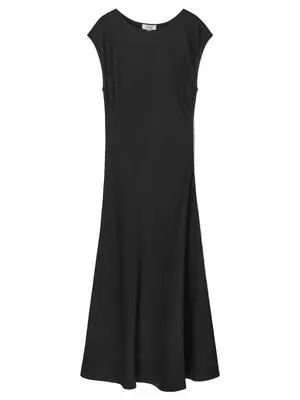 Cos Ruched Bias-cut Satin Midi Dress - Black