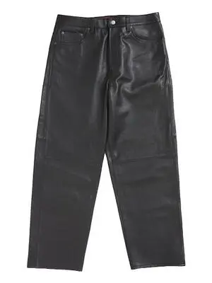 Supreme Leather 5-pocket Baggy Jeans - Black