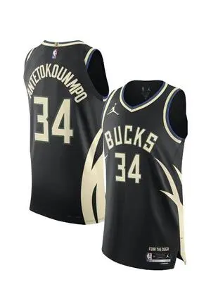 JORDAN BRAND Giannis Antetokounmpo Milwaukee Bucks Authentic Statement Jersey - Black