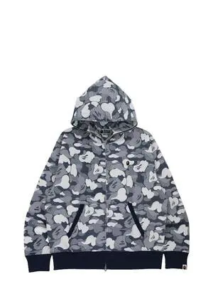 A BATHING APE Stripe ABC Camo Relaxed Fit Full Zip Hoodie Navy Blue