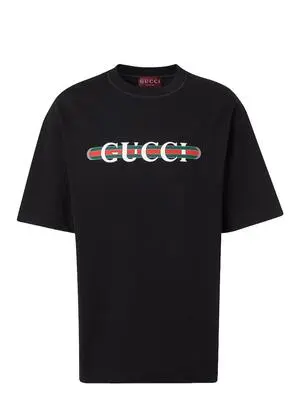Gucci Logo Cotton Jersey T-shirt - Black