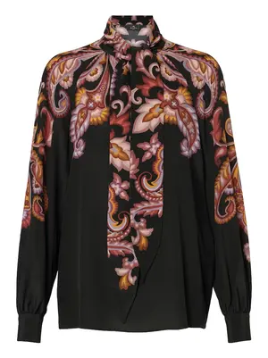 Etro Paisley Tie-neck Blouse - Black