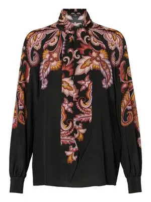 Etro Paisley Tie-neck Blouse - Black
