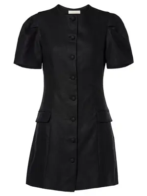 Faithfull The Brand Linen Mini Dress - Black