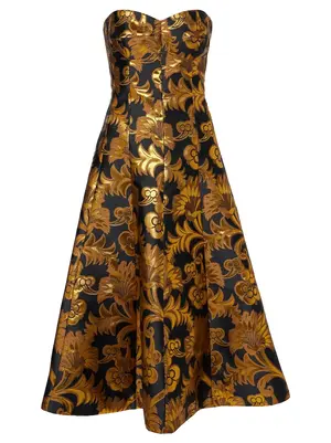 Etro Semi-sheer Strapless Lamé Maxi Dress - Gold