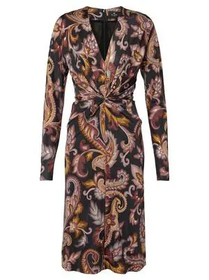 Etro Paisley Gathered Midi Dress - Multicoloured