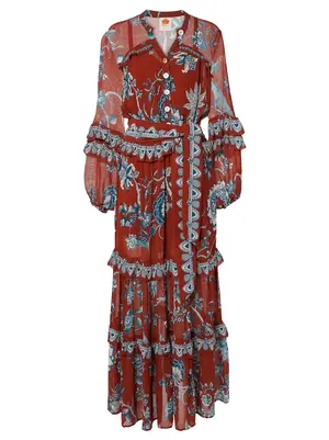 Farm Rio Tropical Landing Maxi Dress - Red